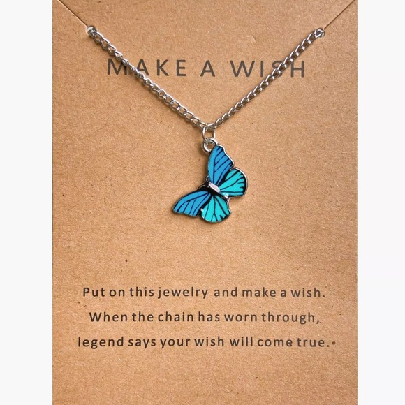Butterfly's | Jewelry | Aquablue Butterfly Pendant Make A Wish Silver ...